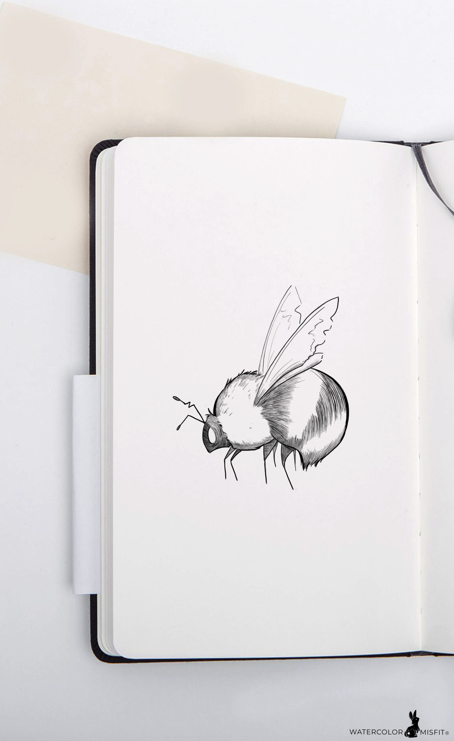 Bumble Bee Drawing – Watercolor Misfit